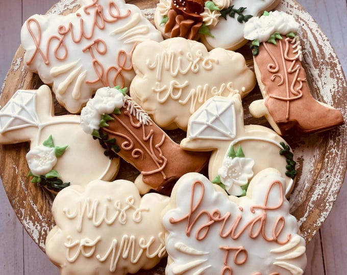 Cowgirl Wedding Shower Cookies One Dozen - Etsy