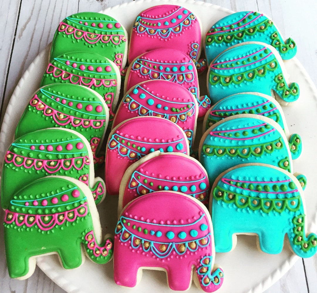 Elephant Cookies, Sugar Cookies, Decorated Cookies, Elephant Baby ...