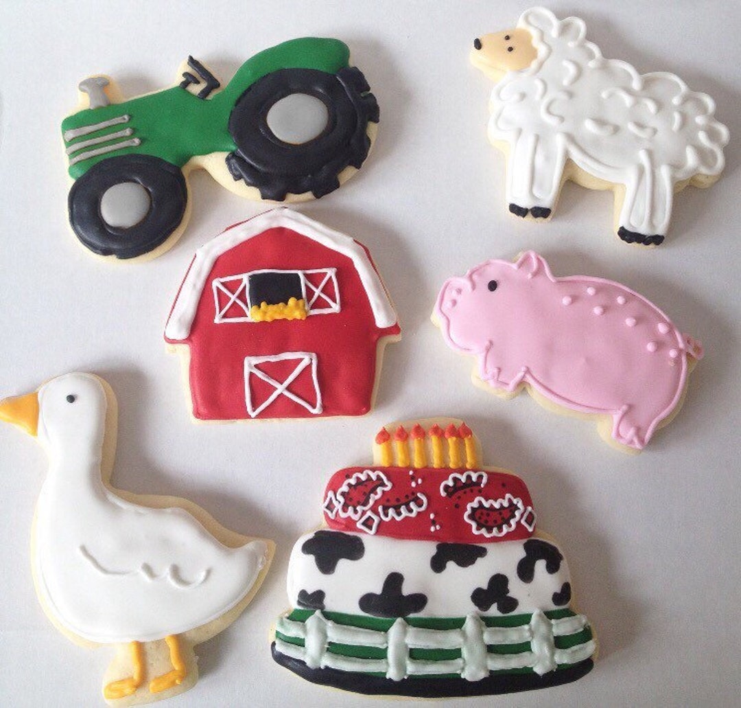 Farm Sugar Cookies, Farm Cookies, Farm Birthday, Barnyard Birthday ...