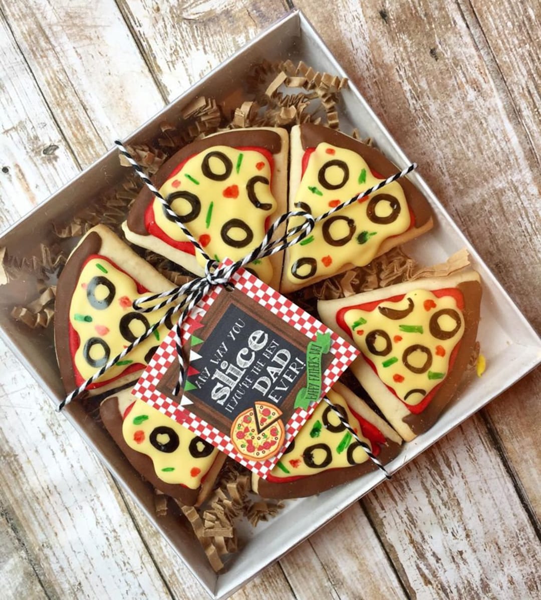 Pizza Father's Day Cookie Box, Fathers Day Gift, Gifts for Dad ...
