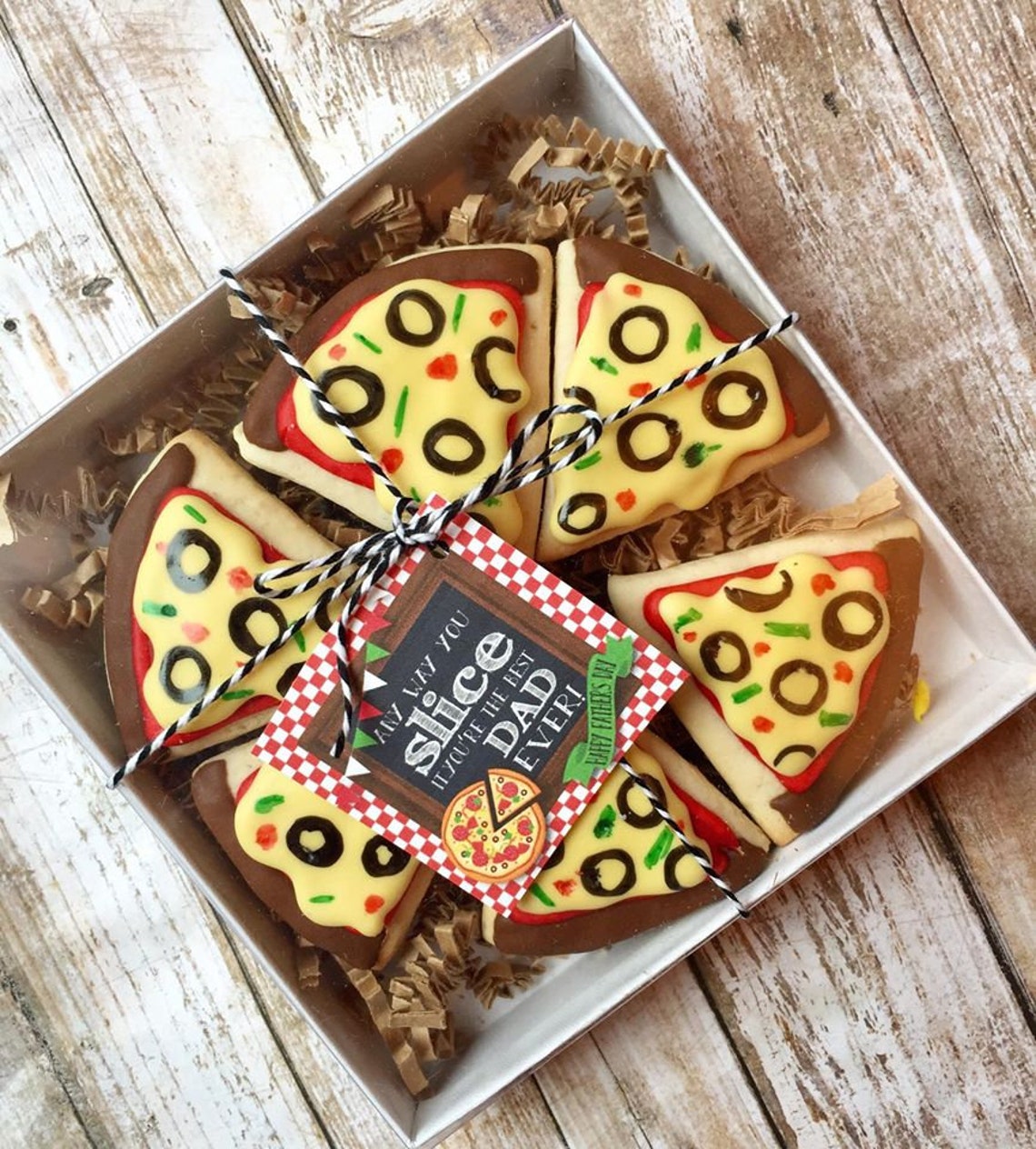 Pizza Father's Day Cookie Box Fathers Day Gift Gifts for - Etsy