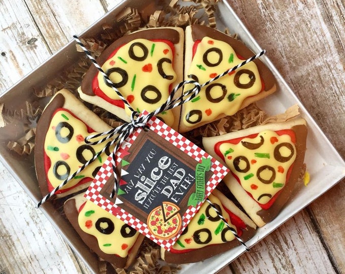 Pizza Father's Day Cookie Box, Fathers Day Gift, Gifts for Dad ...