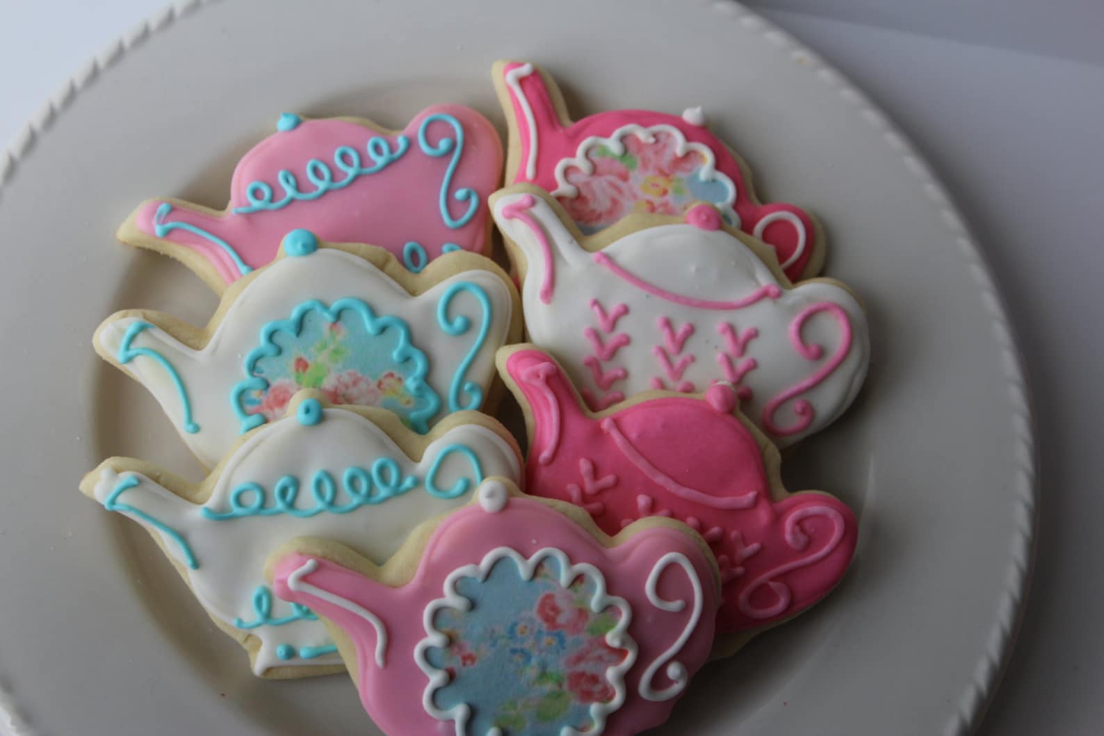 Tea Party Sugar Cookies Bridal Shower Cookie Favors Tea - Etsy