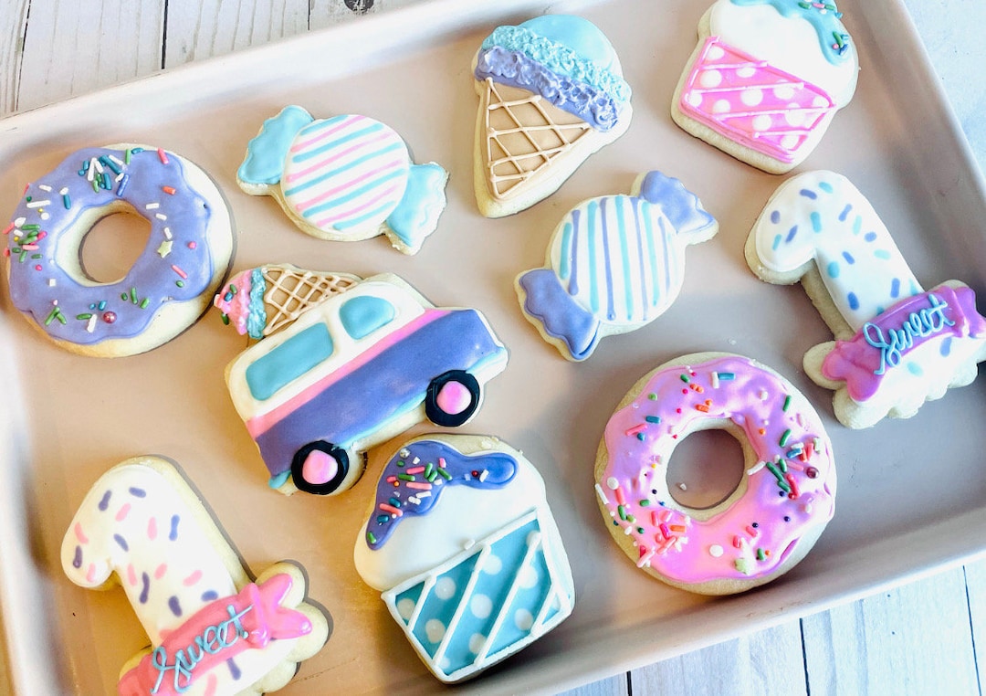 Sweet Shop Theme Decorated Cookies- 12 Sweet Theme Party Cookies - Etsy