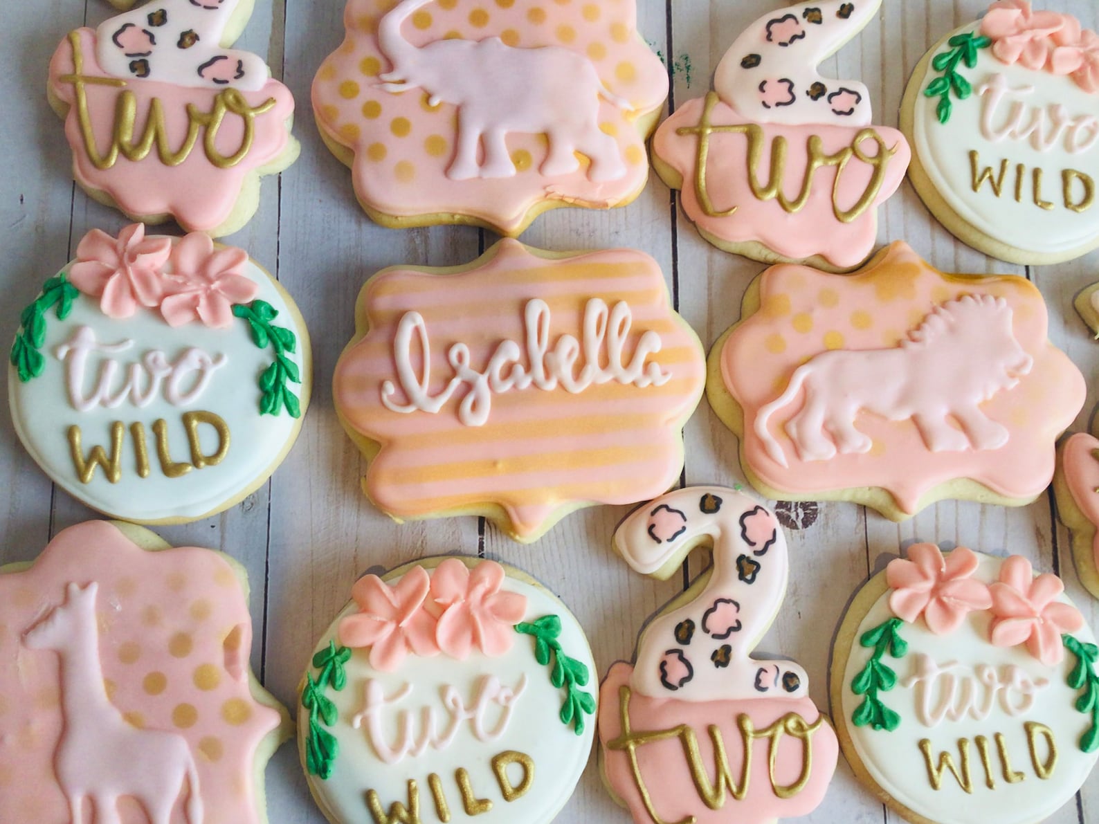 Two Wild Sugar Cookies- Zoo Animal Birthday Sugar Cookies - Safari ...
