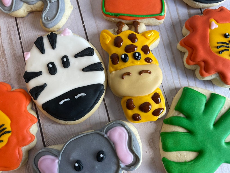12 Zoo Animal Birthday Sugar Cookies Safari Birthday Party - Etsy