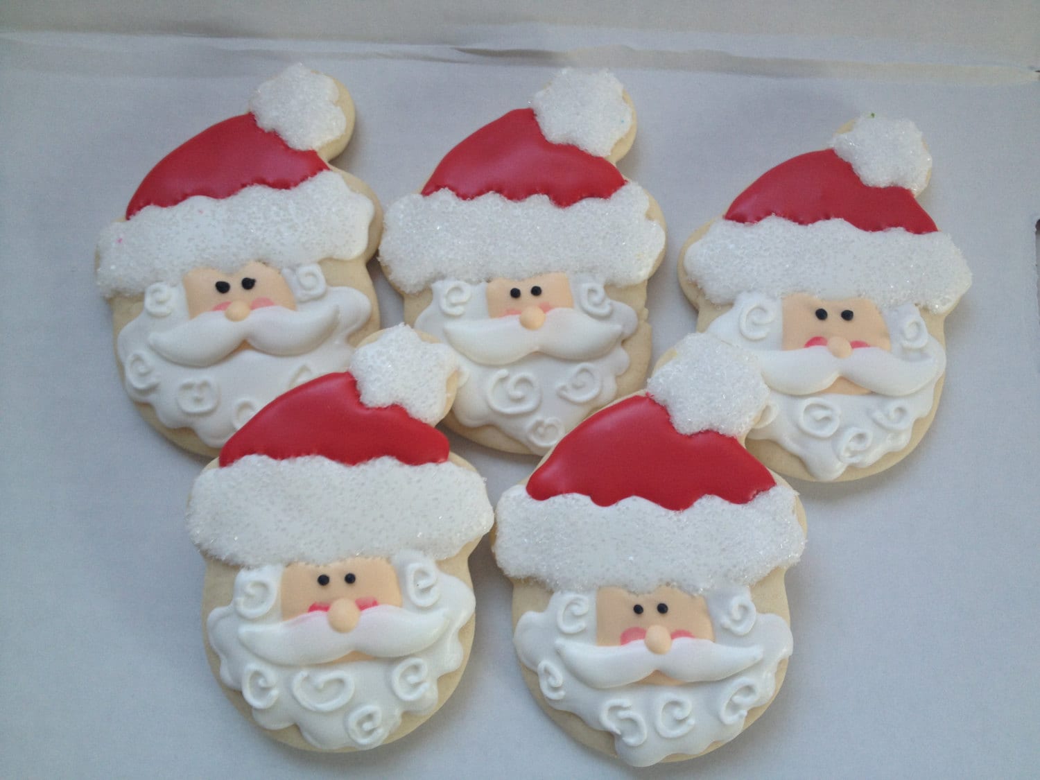 Santa Christmas Cookies Holiday Cookies Santa Cookie Santa - Etsy
