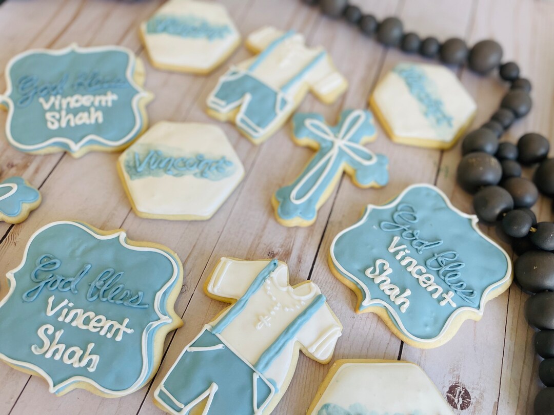 Boy’s Baptism, Christening, First Communion Cookies - Etsy
