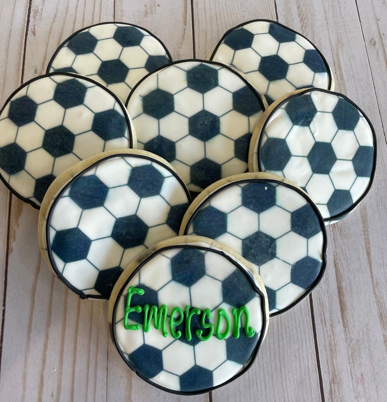 Soccer Ball Sugar Cookies Soccer Cookies Socccer Gifts - Etsy