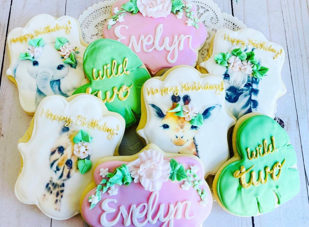 Two Wild Sugar Cookies- Zoo Animal Birthday Sugar Cookies - Safari ...