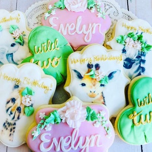 Two Wild Sugar Cookies- Zoo Animal Birthday Sugar Cookies - Safari ...