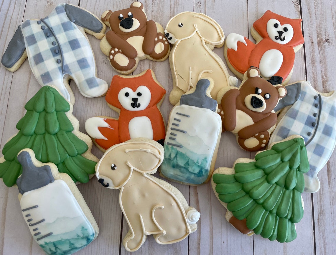 Woodland Baby Shower Cookies 12 Cookies - Etsy