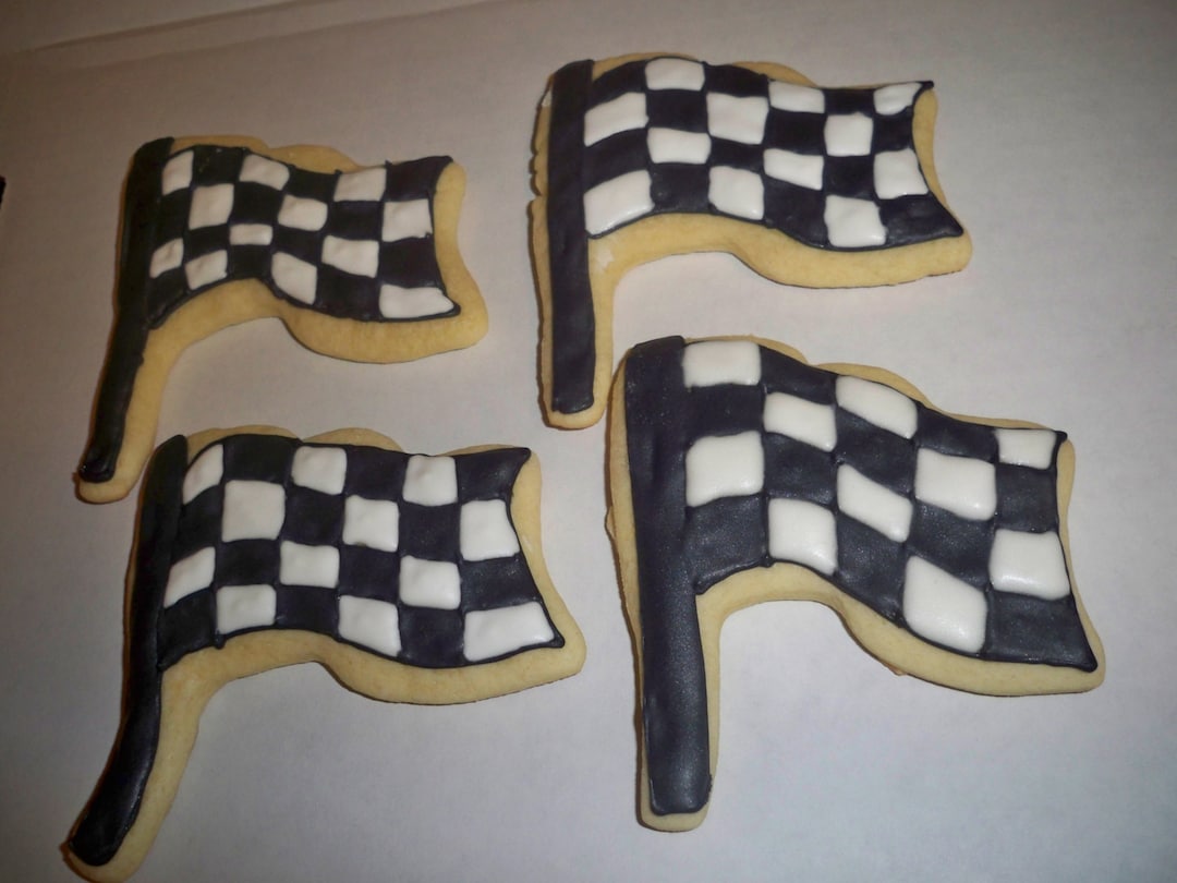Racecar Flag Sugar Cookies - Etsy