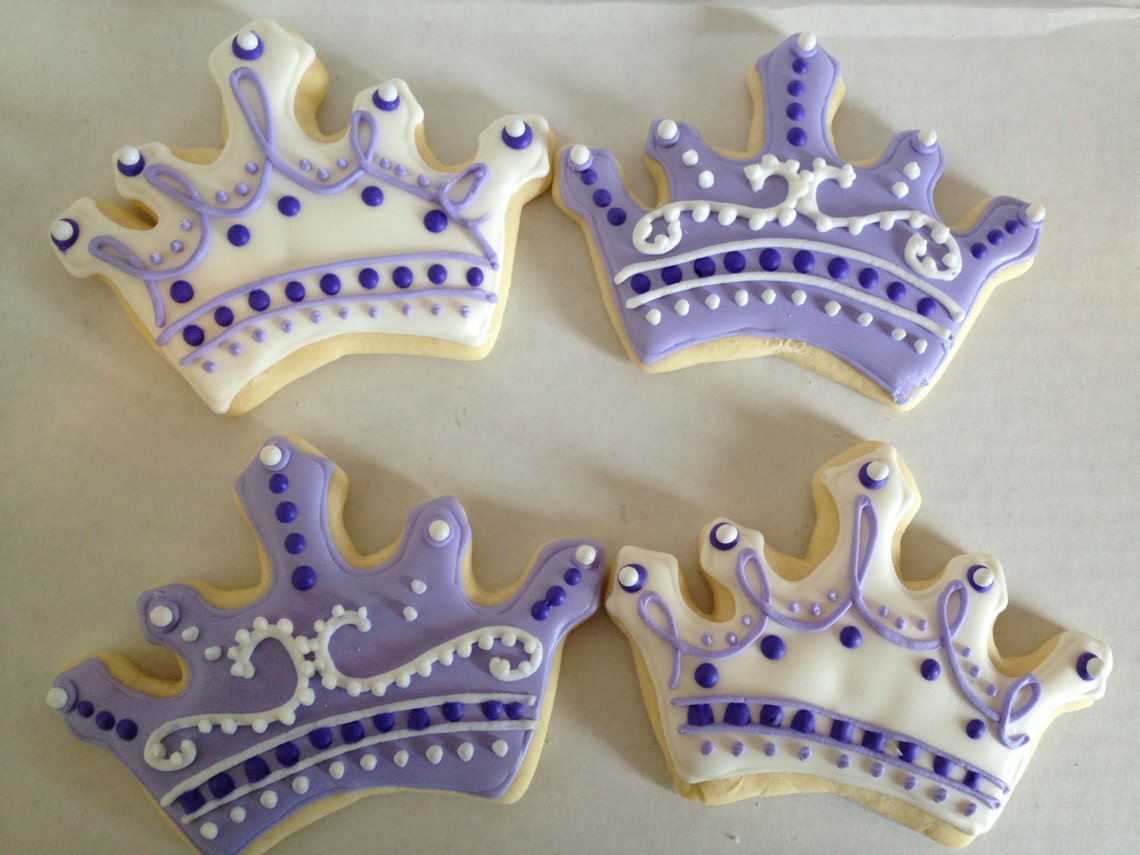 Purple Princess Tiara Crown Girl Sugar Cookies - Etsy