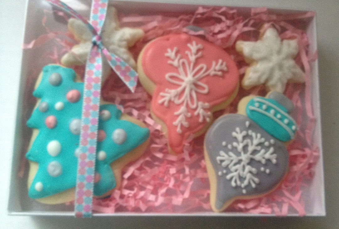 Christmas Cookie Boxed Set, Holiday Cookies, Santa Cookie, Santa ...