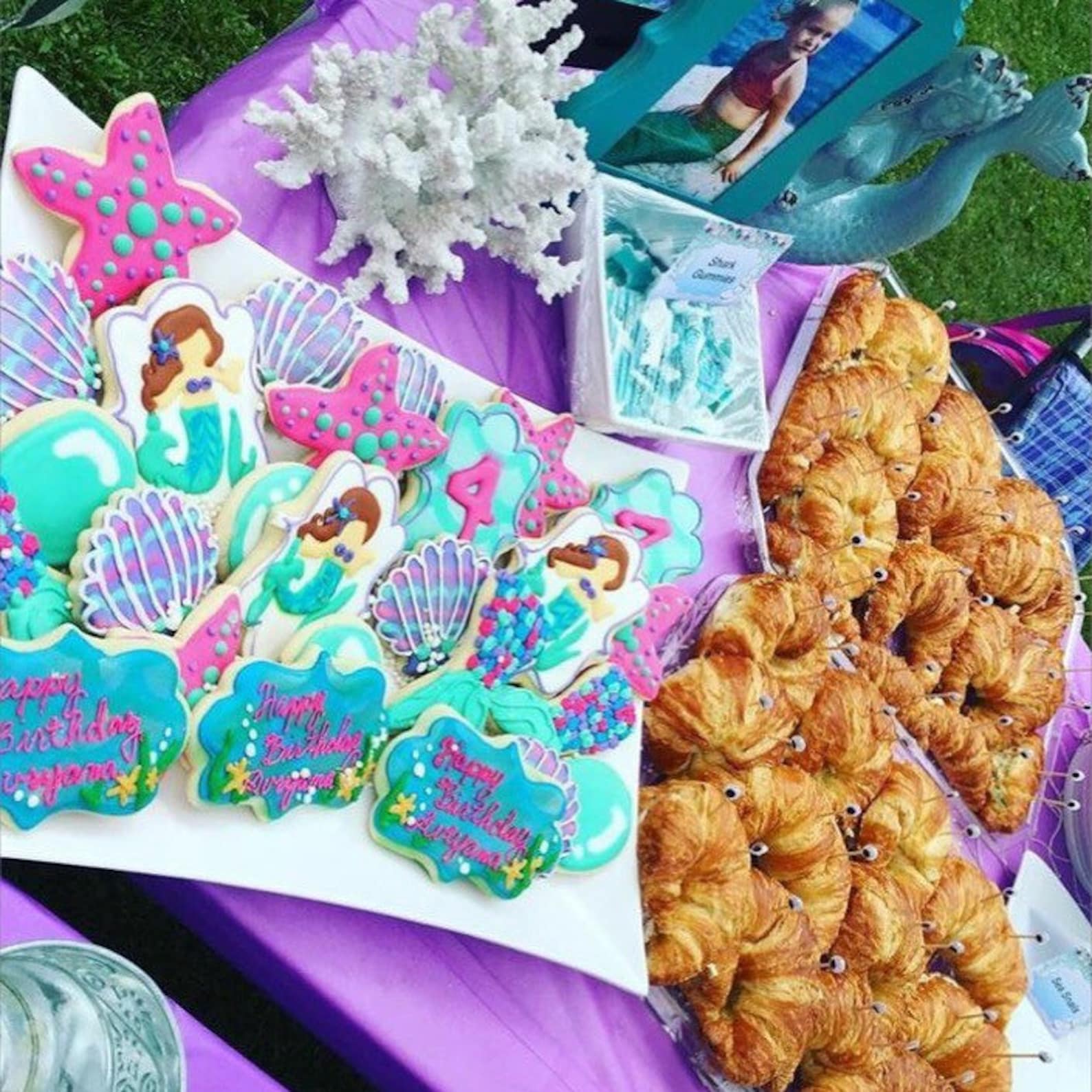 Mermaid Cookies - Mermaid Party - Mermaid Birthday - Under the Sea Baby ...