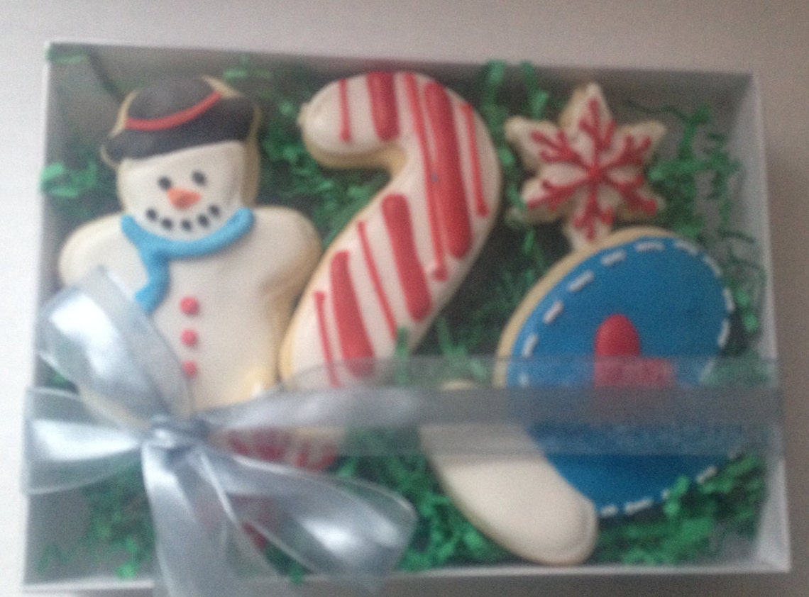 Christmas Cookie Boxed Set, Holiday Cookies, Santa Cookie, Santa ...