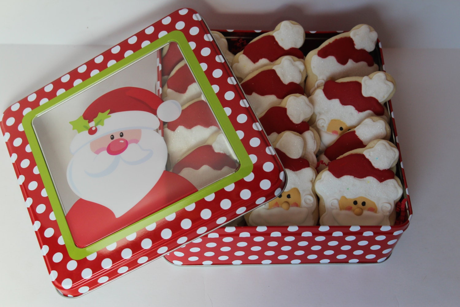 Santa Christmas Cookies Holiday Cookies Santa Cookie Santa | Etsy