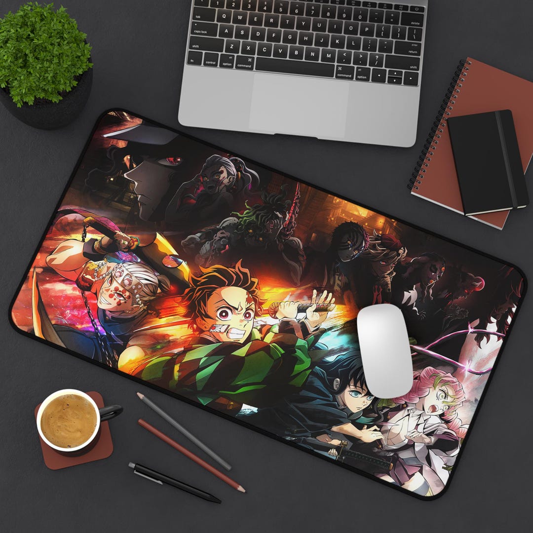 Artistic Anime Demon Slayer Desk Mat, Mouse Pad, Gaming Mousepad ...