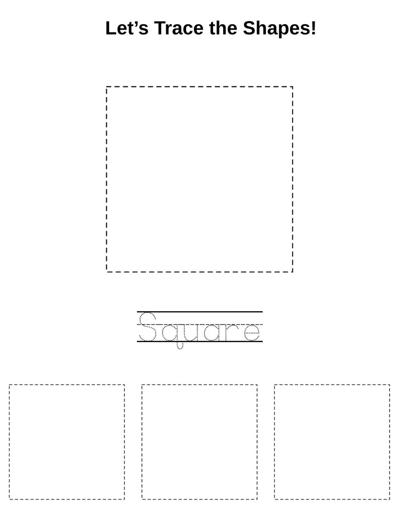 40 Shape Tracing Worksheets | Preschool Geometry Tracing Activities ...