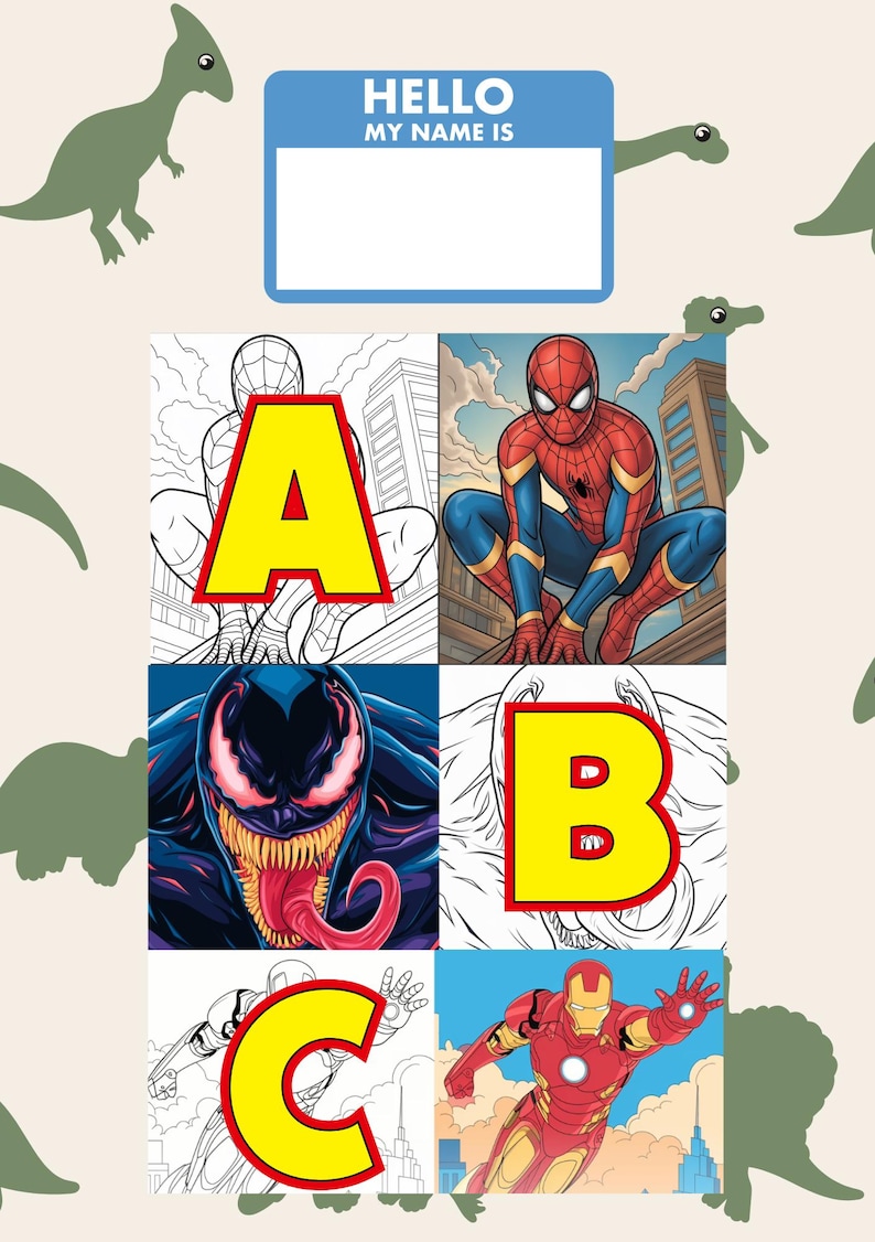 Superhero ABC Learning Booklet: Trace, Read & Write (PDF) - Etsy UK