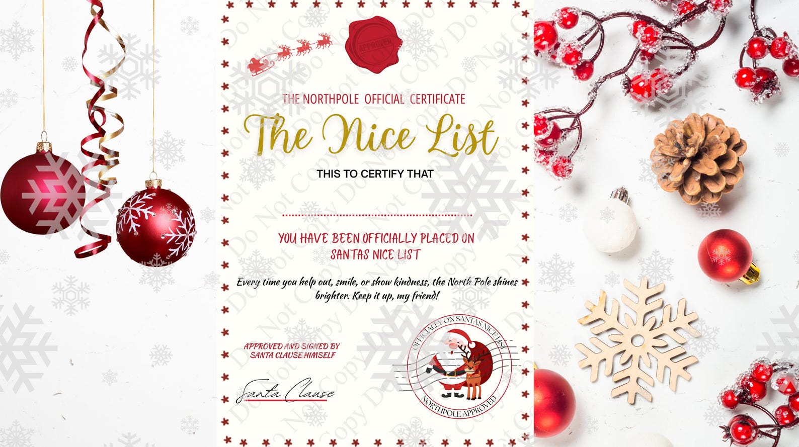 Santa's Nice List Certificate: Editable Christmas Keepsake (canva ...
