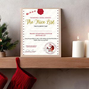 Santa's Nice List Certificate: Editable Christmas Keepsake (canva ...