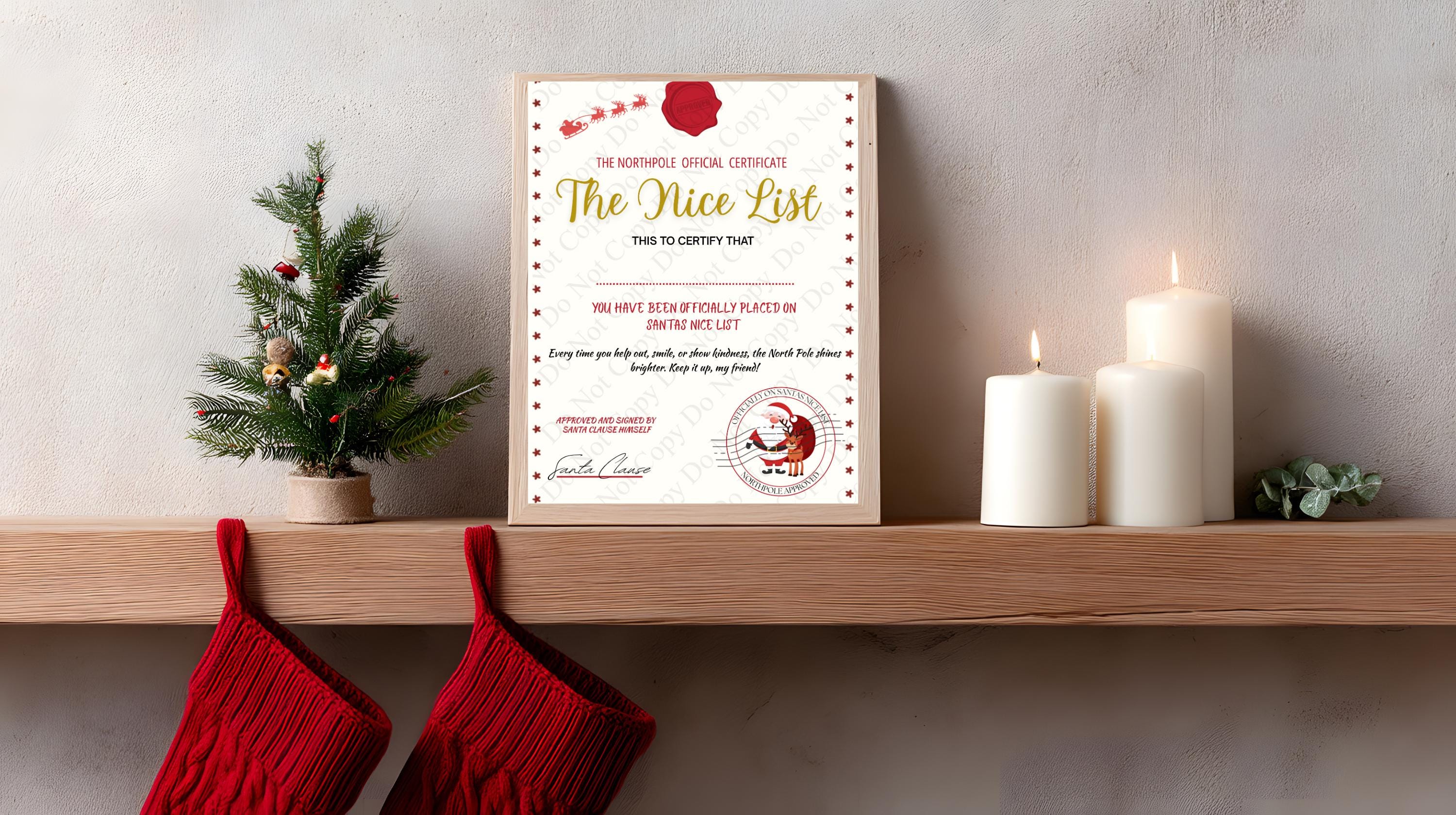 Santa's Nice List Certificate: Editable Christmas Keepsake (canva ...