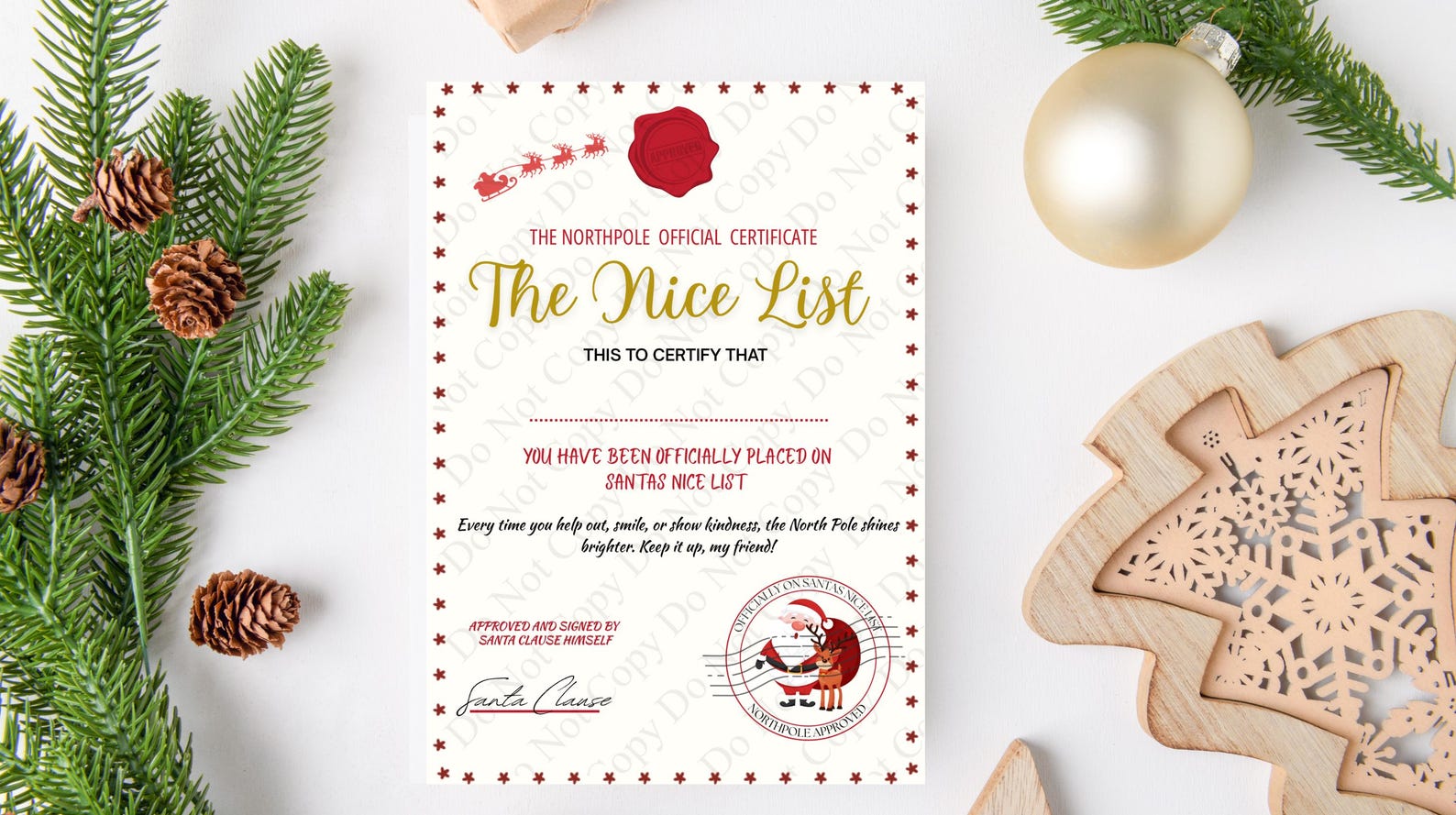 Santa's Nice List Certificate: Editable Christmas Keepsake (canva ...