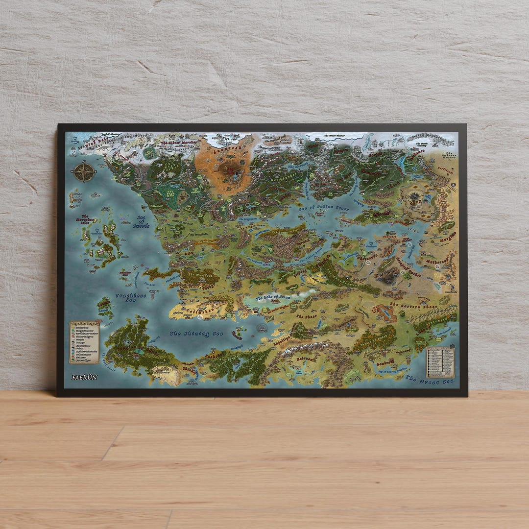 Dungeons and Dragons Faerun Poster ,forgotten Realms ,high Quality ...