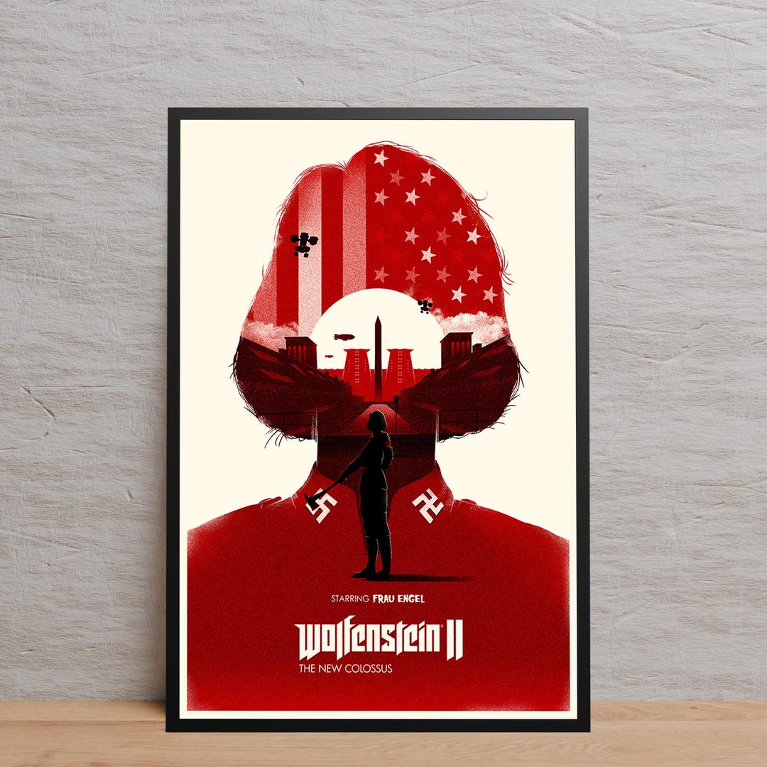 Wolfenstein Poster, High Quality Print, Video Game Wall Art, Gift for ...
