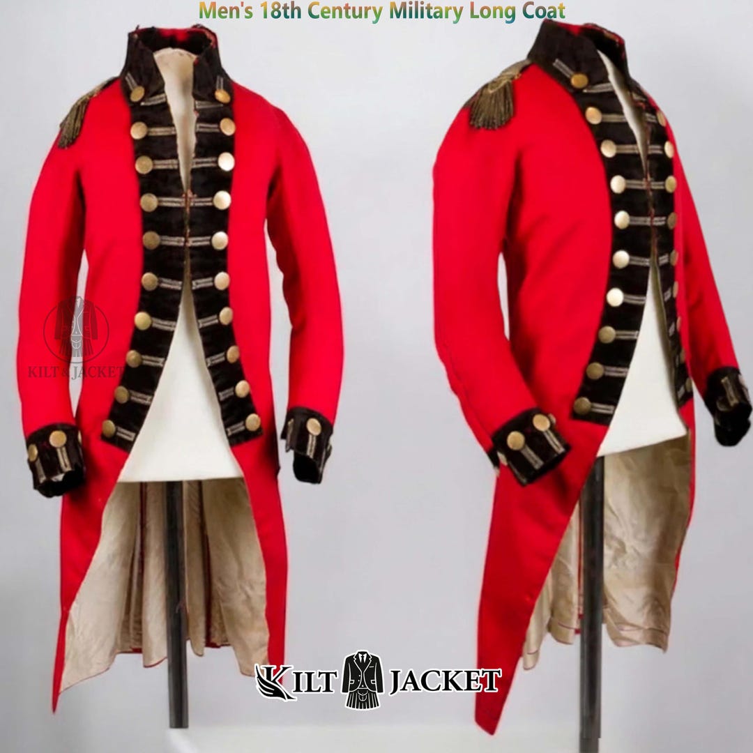 Men's 18th Century British Redcoat Tailcoat - Revolutionary War ...