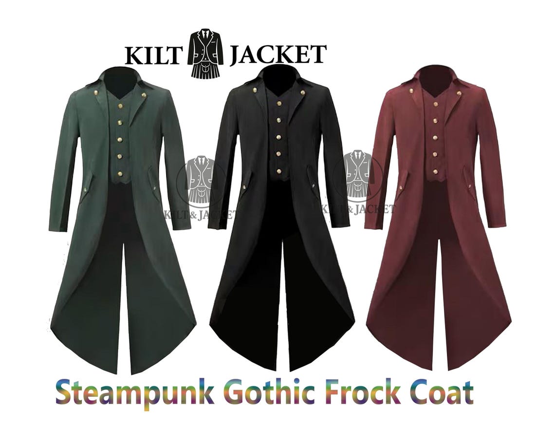 Steampunk Gothic Tailcoat for Men - Victorian Cosplay Jacket ...