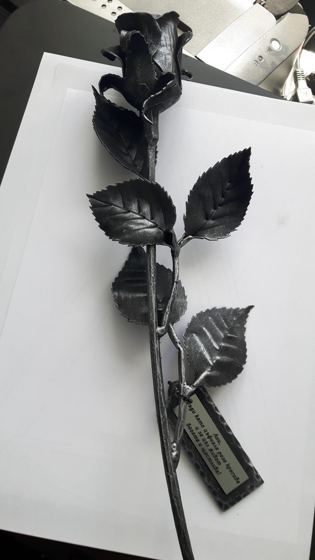 Hand-forged Steel Rose – Unique Eternal Gift in Wooden Box | Handmade ...