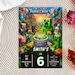 Pixel Block Birthday Invitation Template | Gamer Party Invite ...