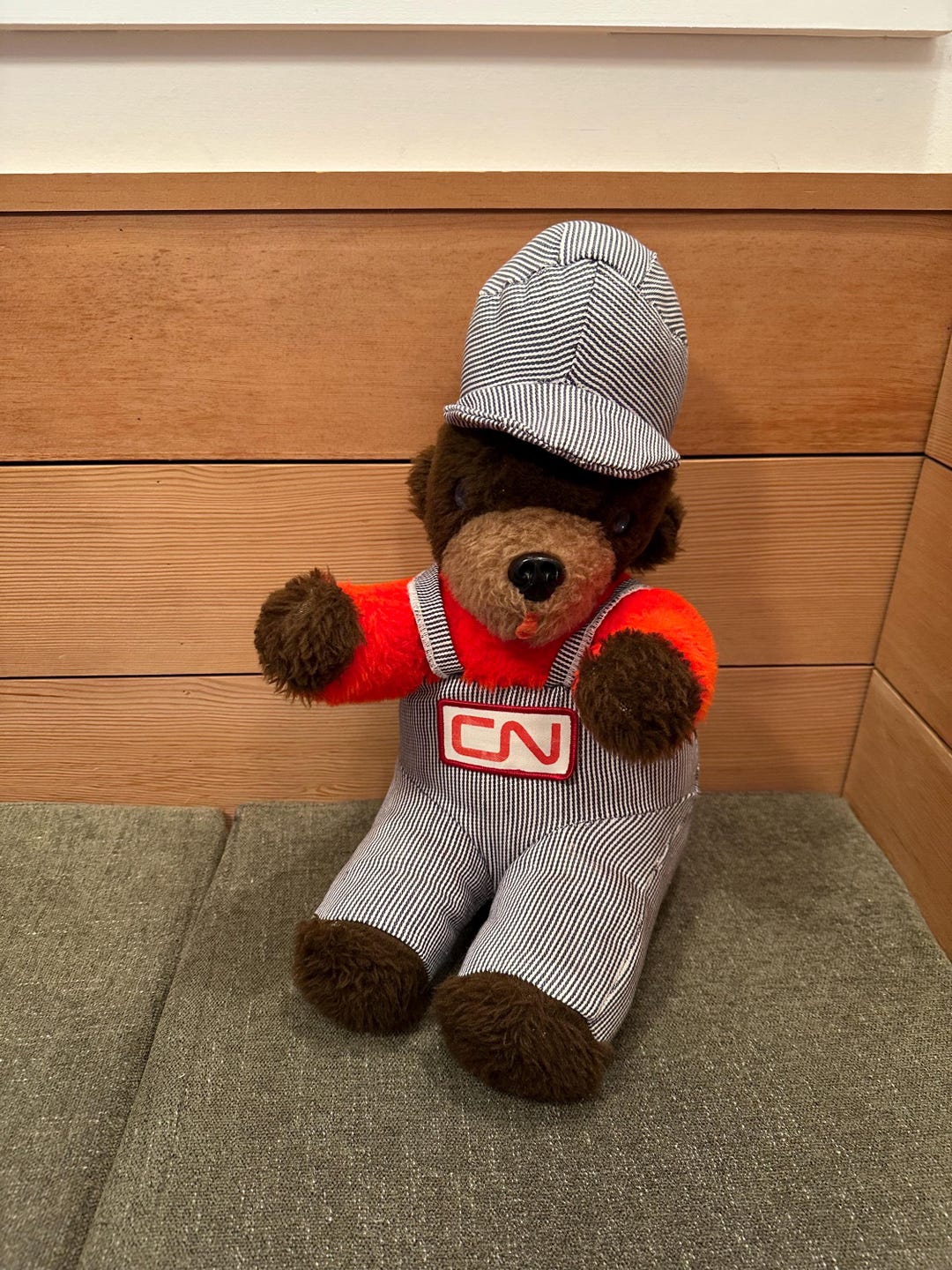 1980s CN Rail Train Conductor Mascot Oscar the Bear Good Condition Hard ...