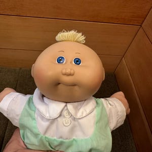 1985 Cabbage Patch Kids Blond Tuft of Hair Blue Eye Preemie Baby Boy ...