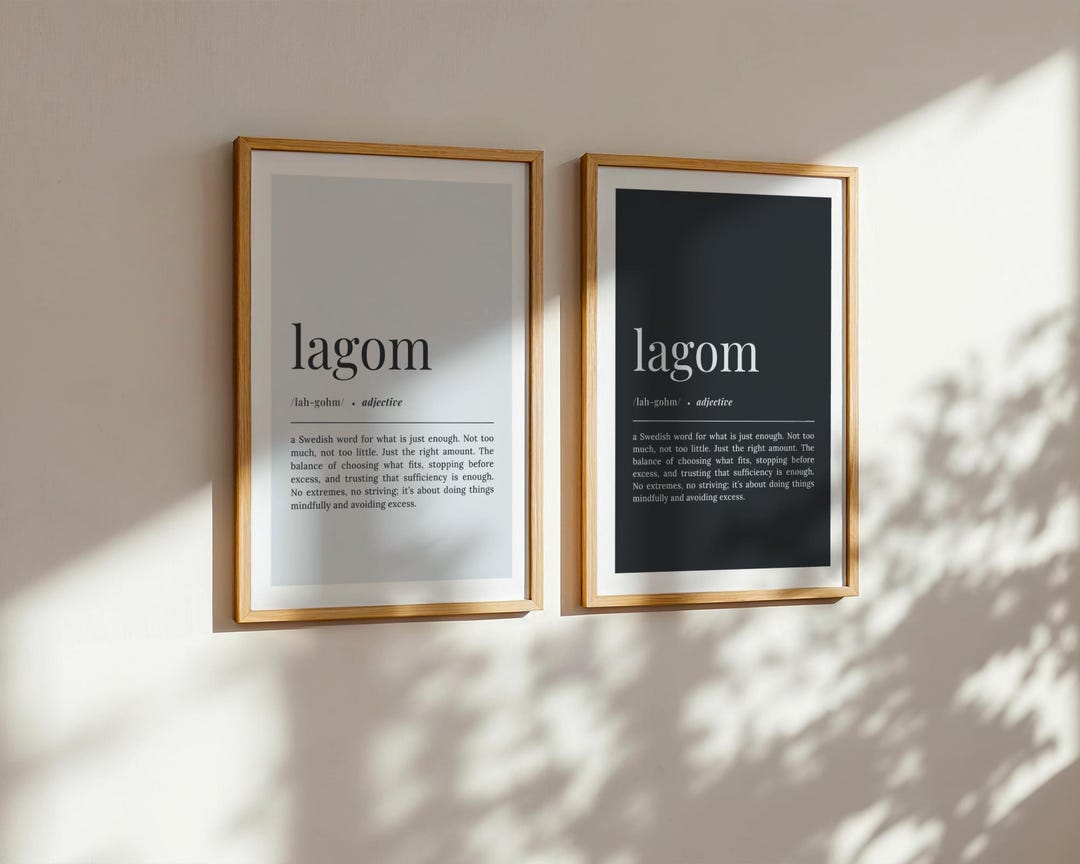 Lagom Definition Print, Scandinavian Minimalist Decor (digital Download ...