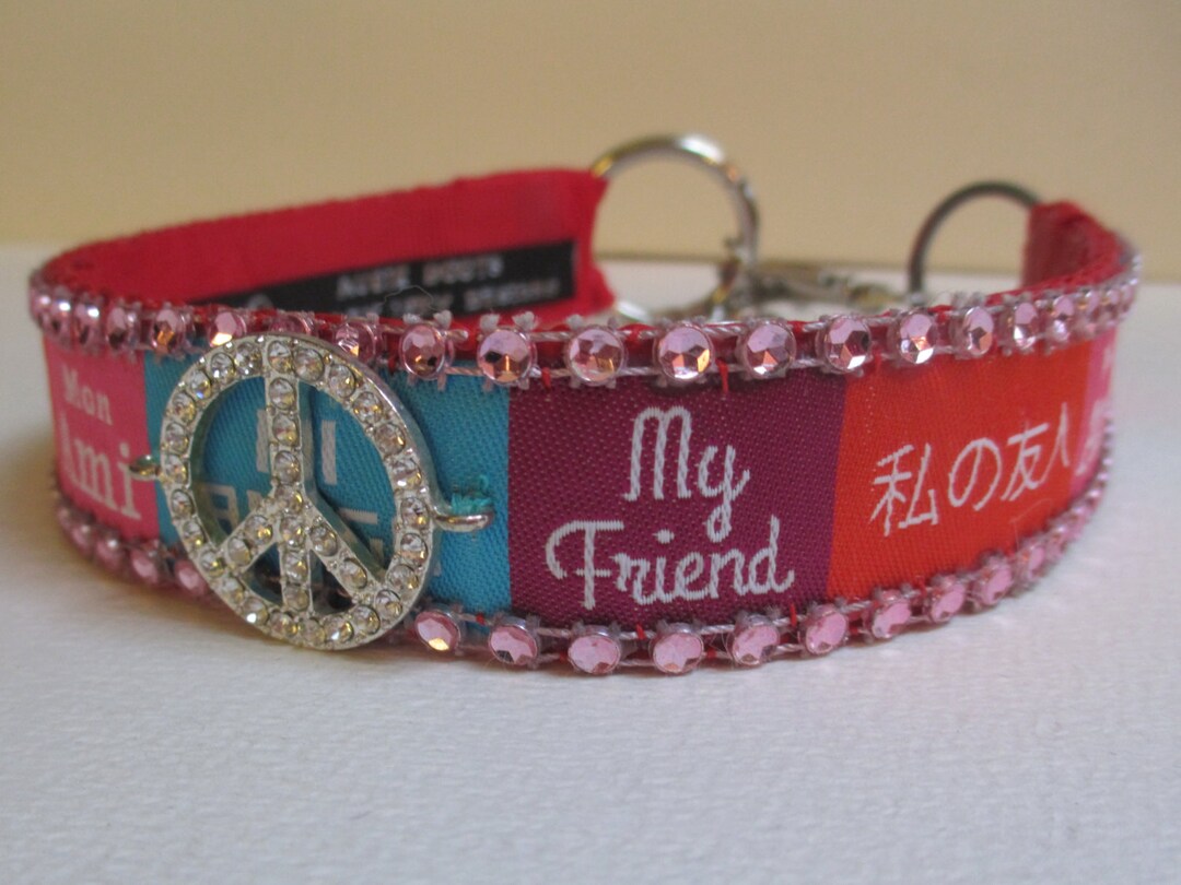 15 1/4 to 16 1/2 Inch Jeweled Pet Dog Collar Necklace Jewelry Red Best ...