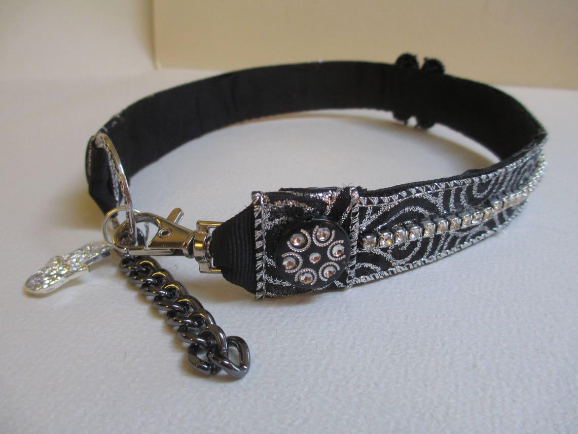 18 1/2 to 20 Inch Pet Dog Collar Necklace Jewelry Black Silver | Etsy
