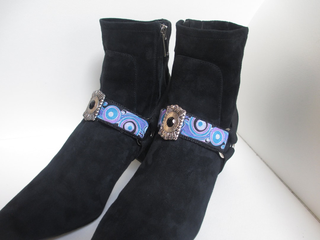 Bootstraps Boot Straps Shoe Jewelry Fashion Statement Black Blue Purple ...