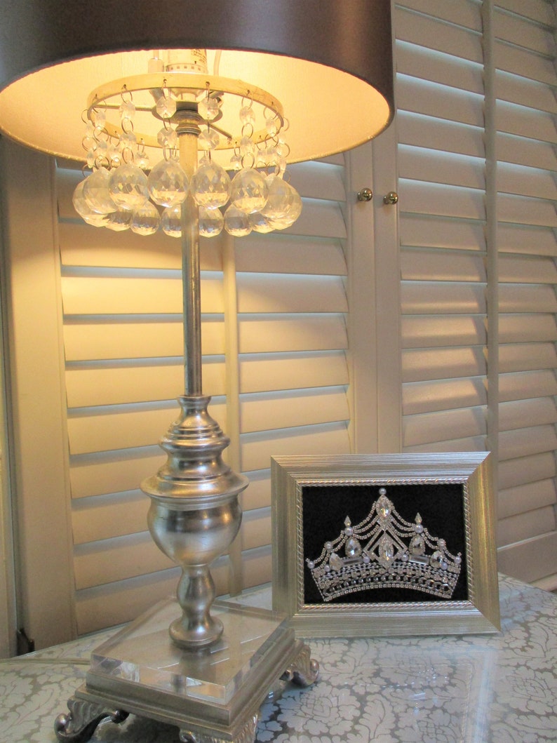 Jeweled Framed Jewelry Art Crown Tiara Gray Silver Rhinestone - Etsy