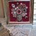Jeweled Framed Jewelry Art Miniature Flower Bouquet Silver Pink Fuchsia ...