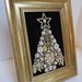 Jeweled Framed Jewelry Art Christmas Tree Black Gold Deco Rhinestone ...