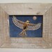 Jeweled Framed Jewelry Art Bird in Flight Blue Gold Vintage - Etsy