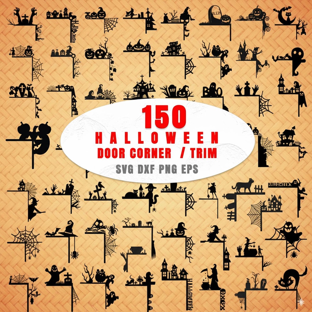 150 Halloween Door Trim Svg Bundle, Halloween Trim Corners Svg, Door ...