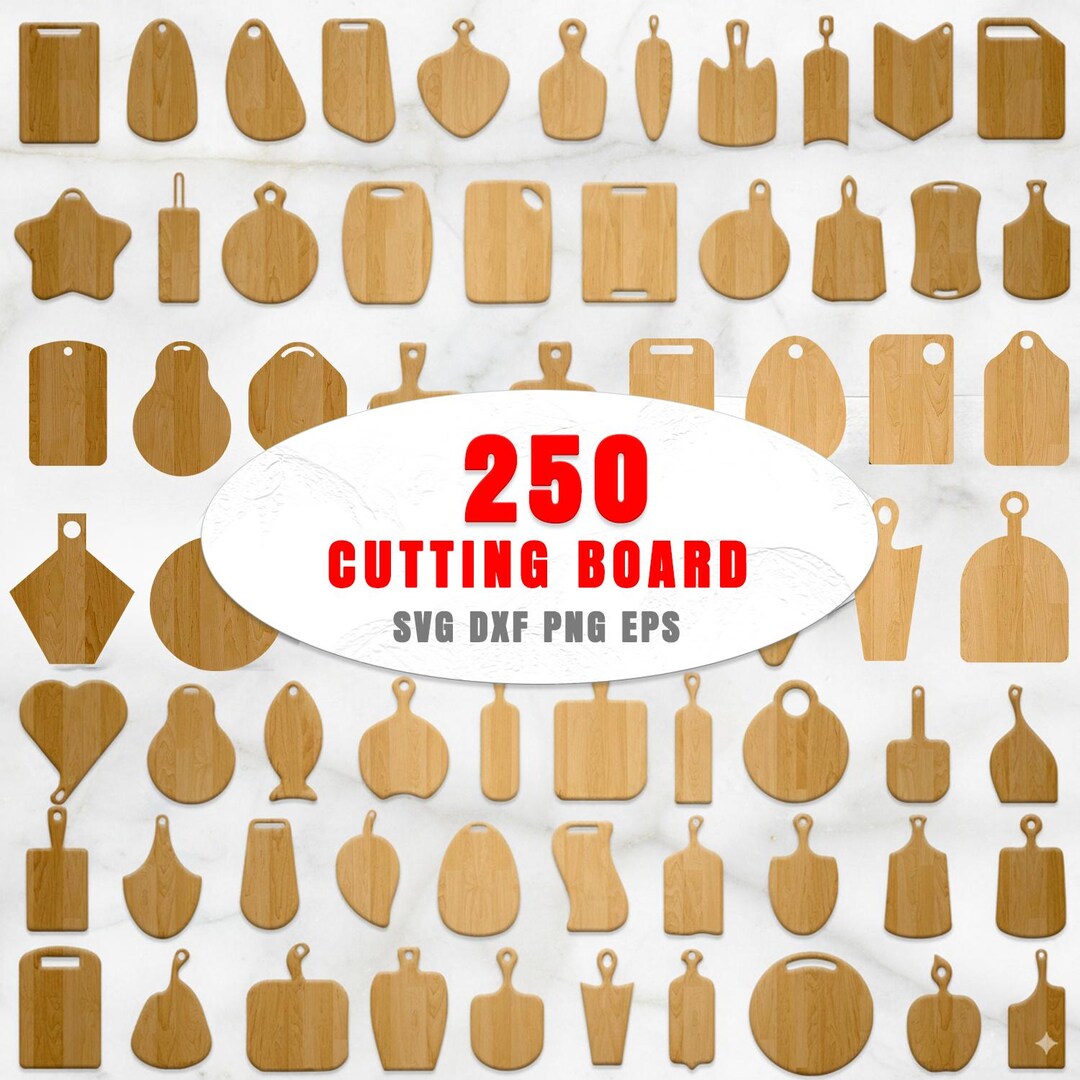 250 Cutting Board Svg Bundle, Charcuterie Board Svg, Kitchen Cutting ...