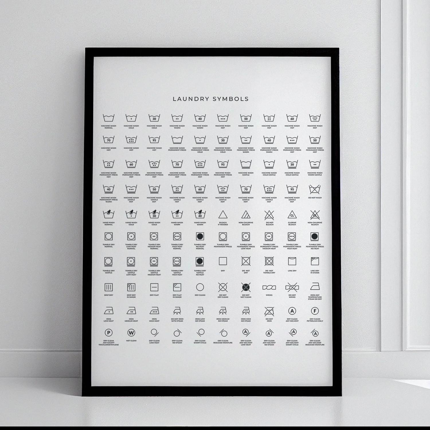 100 Laundry Symbols Svg, Laundry Icons Svg, Cloth Care Symbols, Washing ...