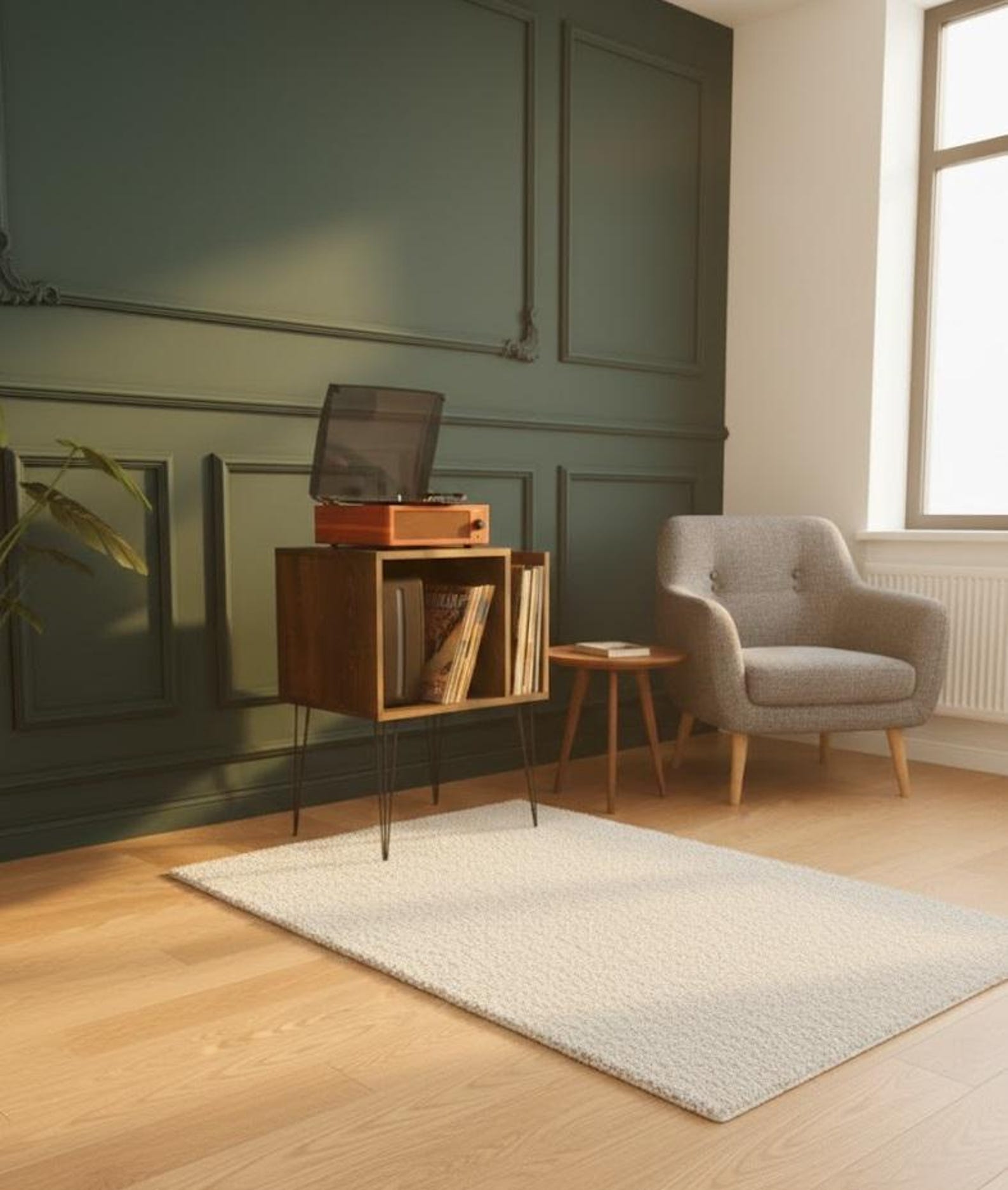 Handmade Wooden Record Player Stand & Vinyl Storage Cabinet | Rustic ...