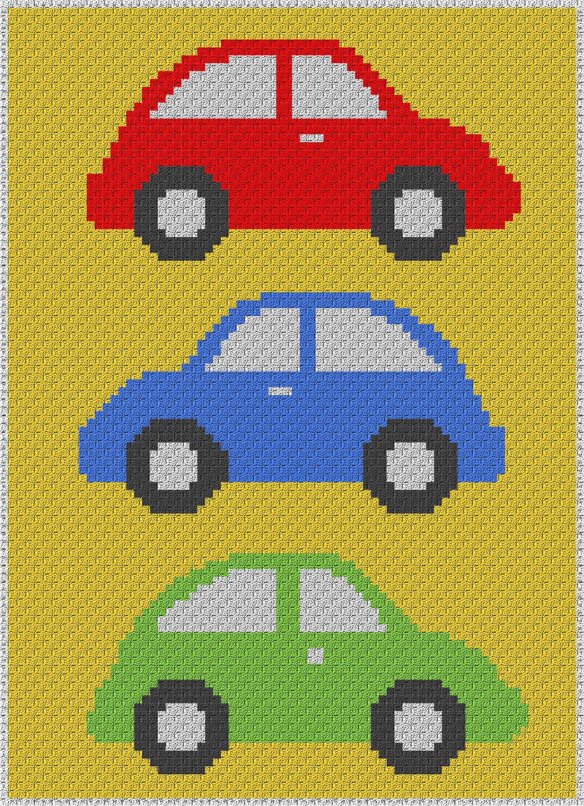 Toy Cars Kids Blanket C2C Crochet Pattern/chart/graph PLUS - Etsy